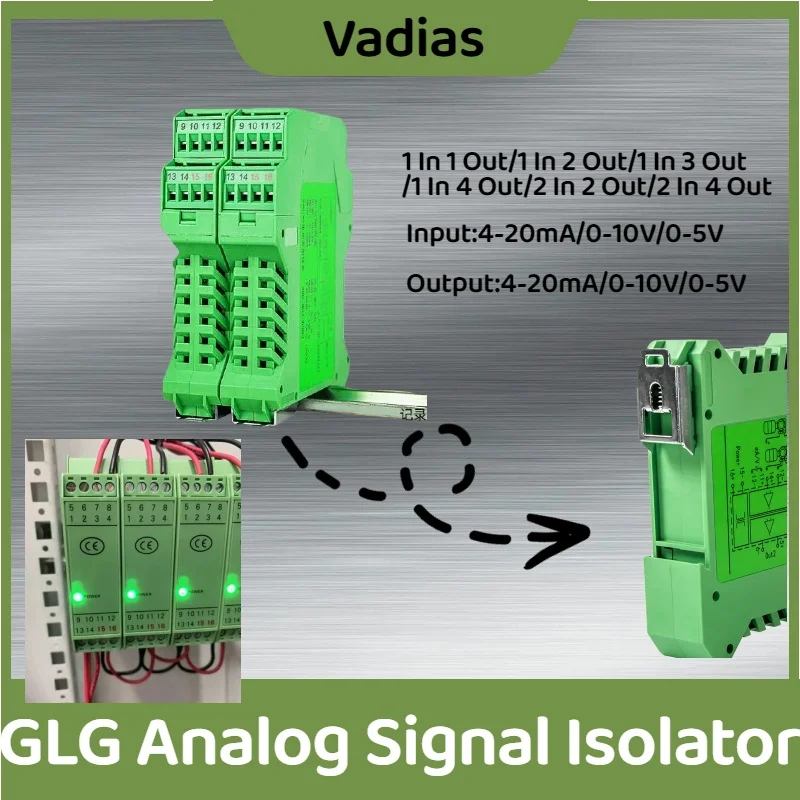 Analog Signal Isolator 4-20mA/0-10V Signal Isolator 0-5V 1-5V Signal ...