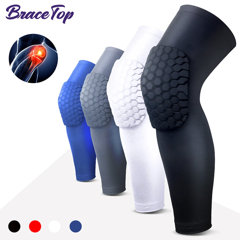Bracetop 1 Pc Honeycomb Basketball Knee Pads Long Design Gym ...