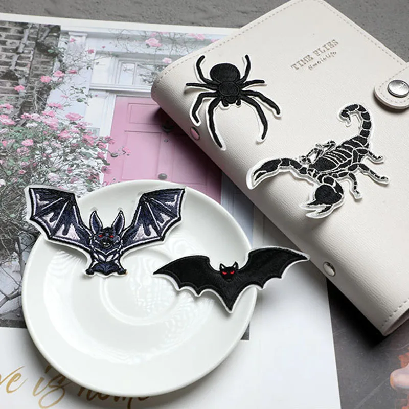 Spider-Scorpion-Bat-Black-Animal-Self-adhesive-Patches-For-Clothing ...