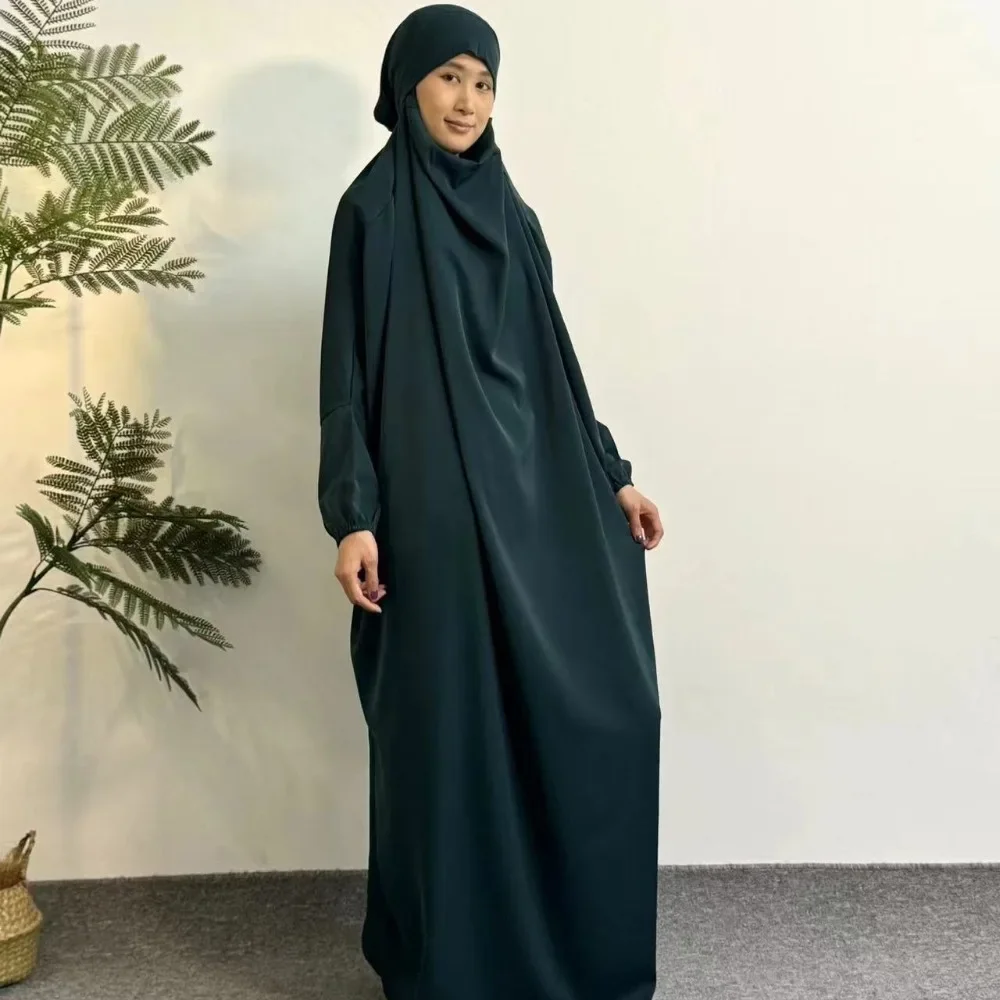 Muslim-Abayas-Hooded-Smocking-Sleeve-Prayer-Ramadan-Dresses-Hijab-Loose ...