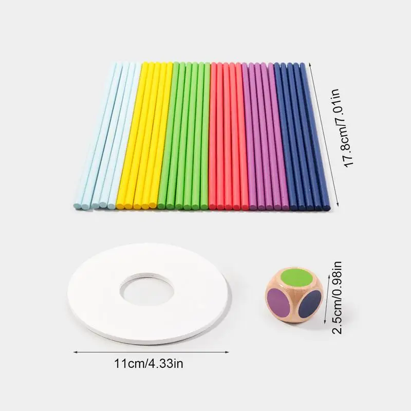 Wooden Stick Stacking Blocks Preschool Learning Montessori Toys Shapes ...