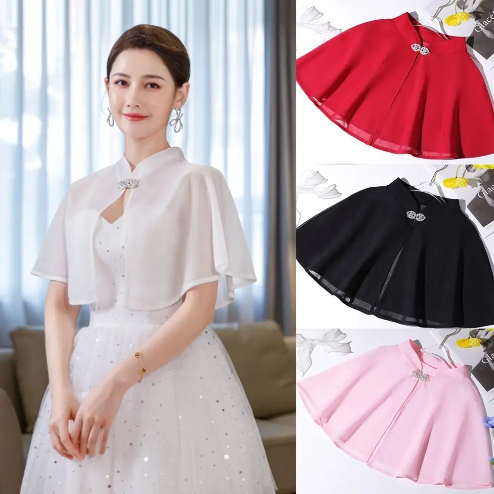 Soft Elegant Formal Sheer Cape Women Bride Chiffon Shawl Evening Prom ...