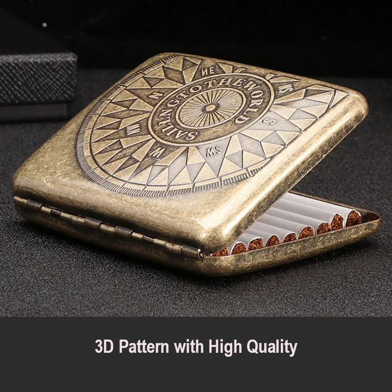 Vintage-Metal-Brass-Cigarette-Case-For-20-sticks-Pocket-Retro-Cigarette ...