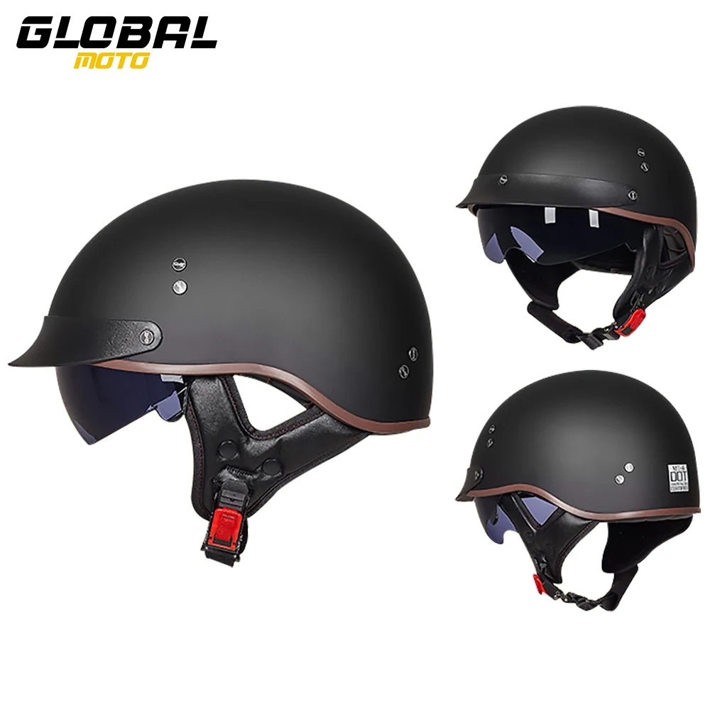 DOT Certification Retro Motorcycle Helmet Summer Moto Men Helmet Open ...