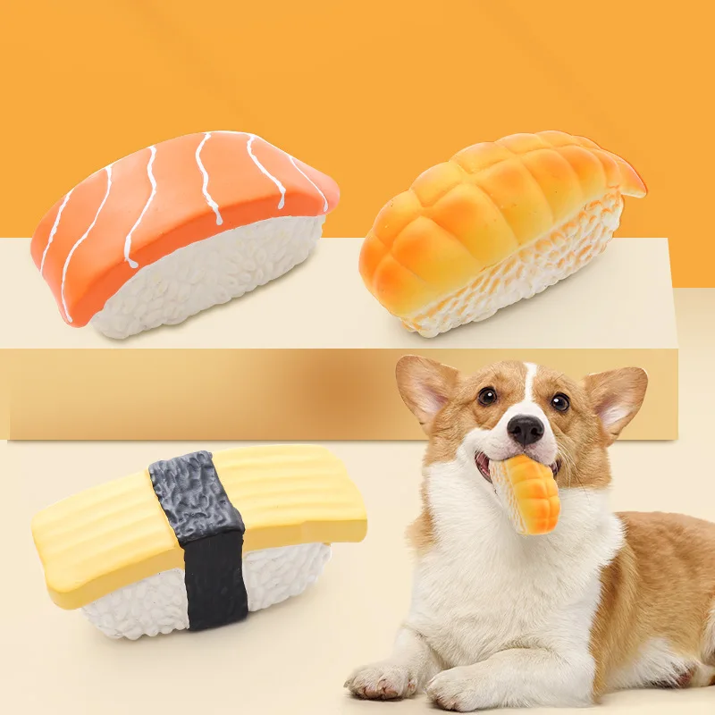Sushi-Shape-Pet-Molar-Toy-Dog-Teething-Toy-Wear-resistant-Creative-Soft ...
