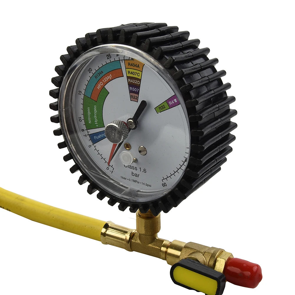 1Pc Pressure Gauge -1~60bar 1/4 SAE Inch 80mm/3.15".Nitrogen Pressure ...