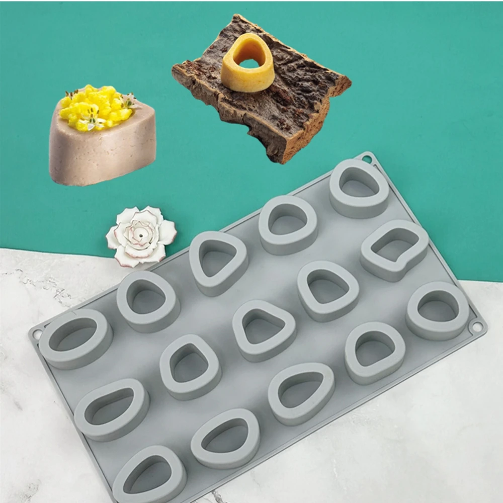 Round-Stone-Shape-Silicone-Cake-Mold-Plaster-Concrete-Dessert-Mousse ...