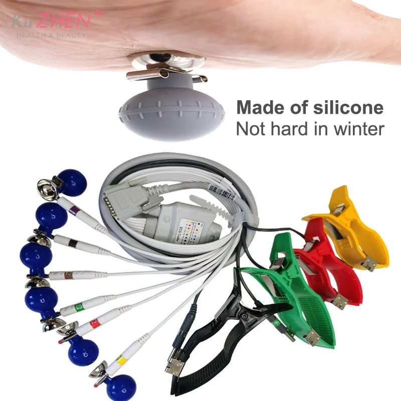 4/6pc Full Set Chest Suction Ball & Limb ClampClip ECG Electrodes Dual ...