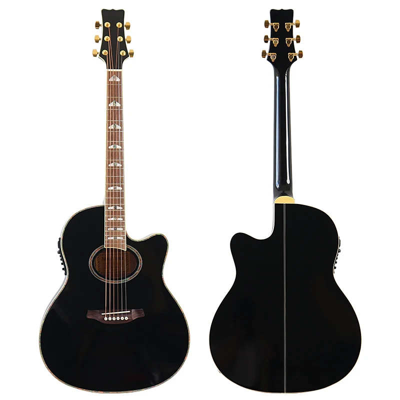 41 Inch Cutaway Design Electric Acoustic Guitar High Gloss Laminated ...