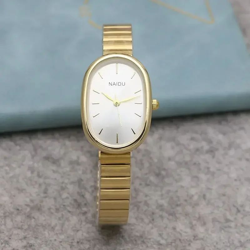1pc New Fashion Women's Watch Gold Alloy Steel Strap Vintage Luxury Ins ...