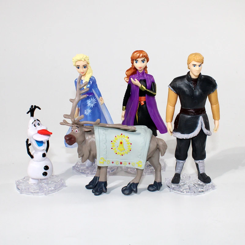 5 8cm 5pcs/Lot Disney Snow Queen Elsa Anna PVC Action Figure Olaf ...