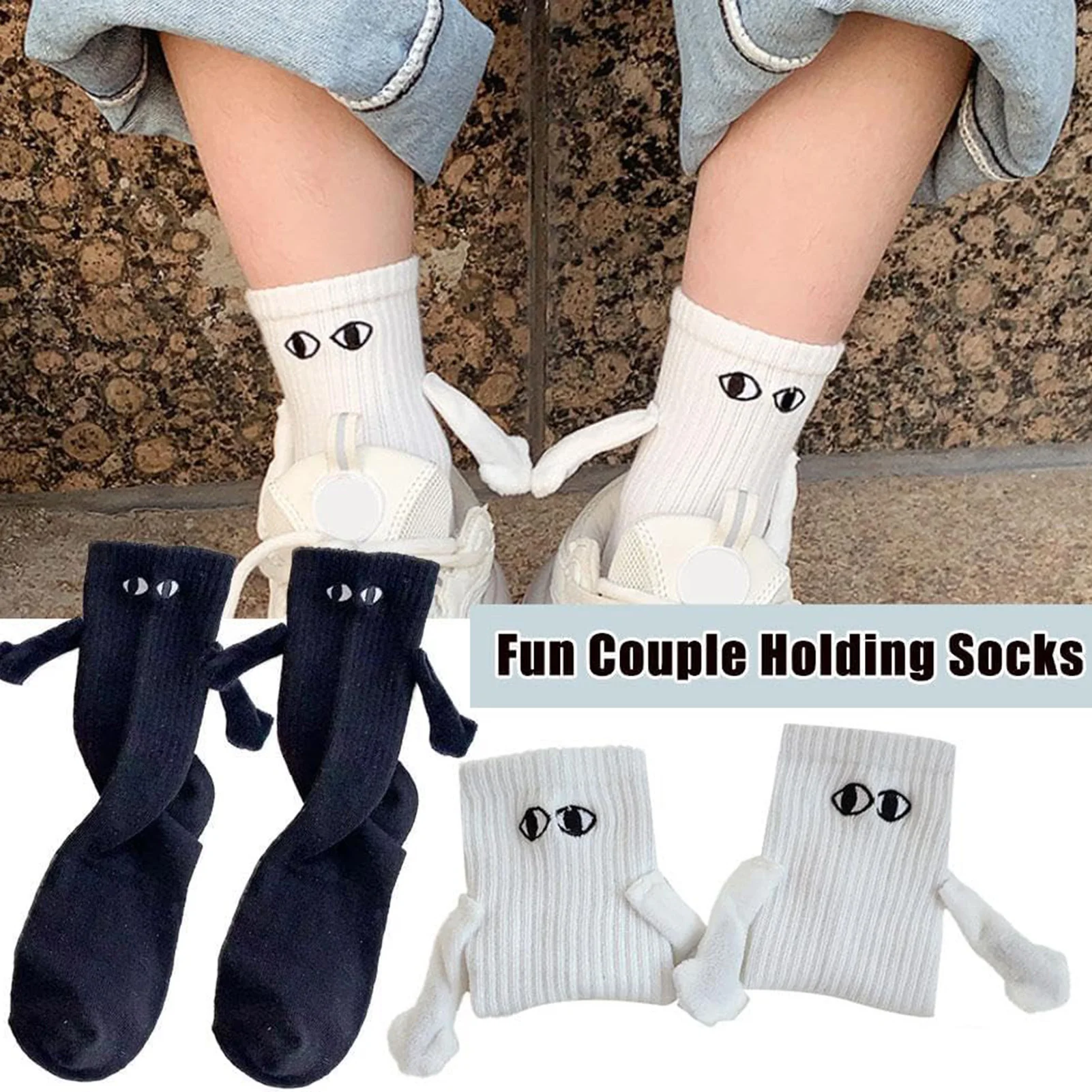 Fashion-Magnetic-Holding-Hands-Socks-All-match-High-Elastic-Couple ...