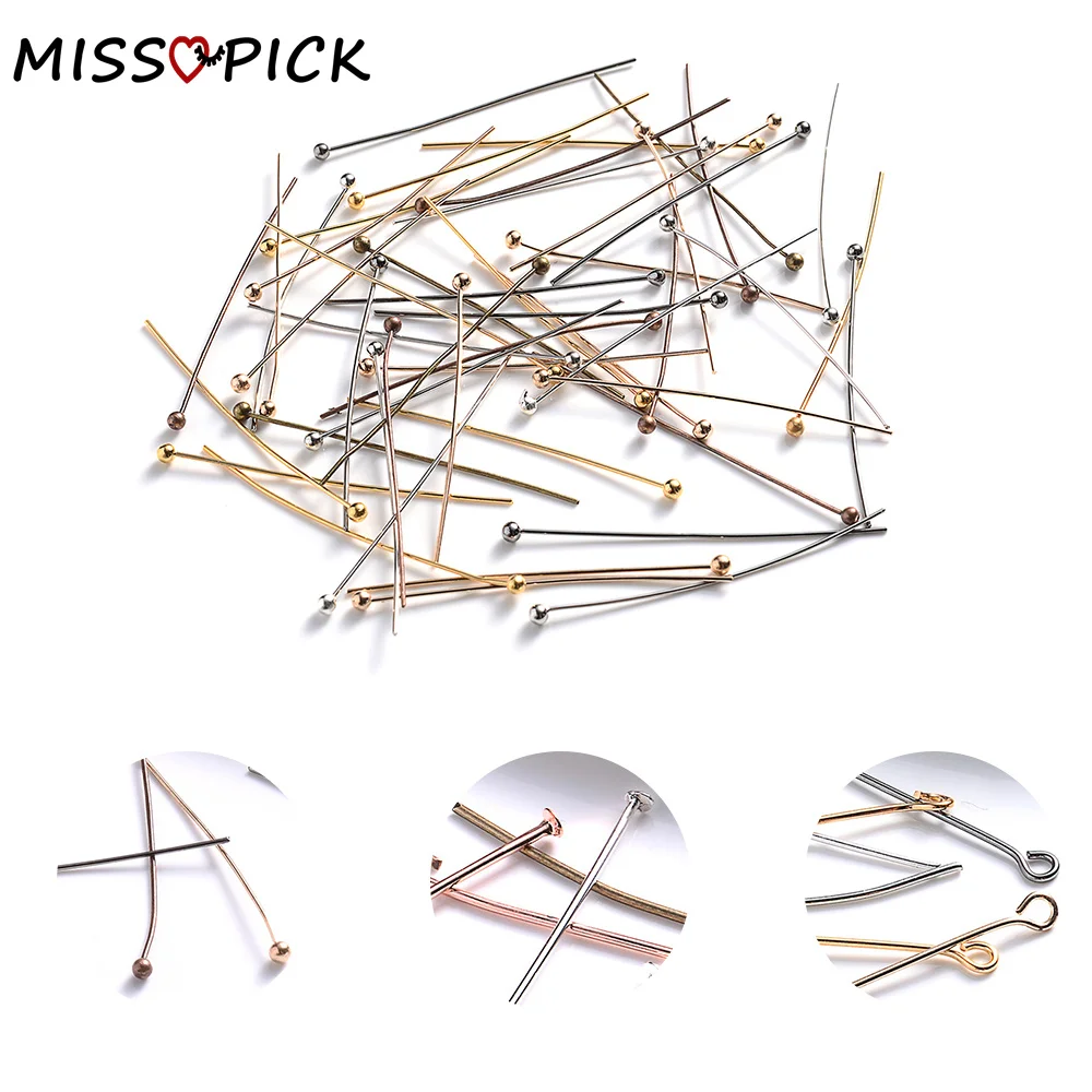 200Pcs 16 20 25 30 35 40 45 50mm Flat Head/Ball Head/Eye Head Pins ...