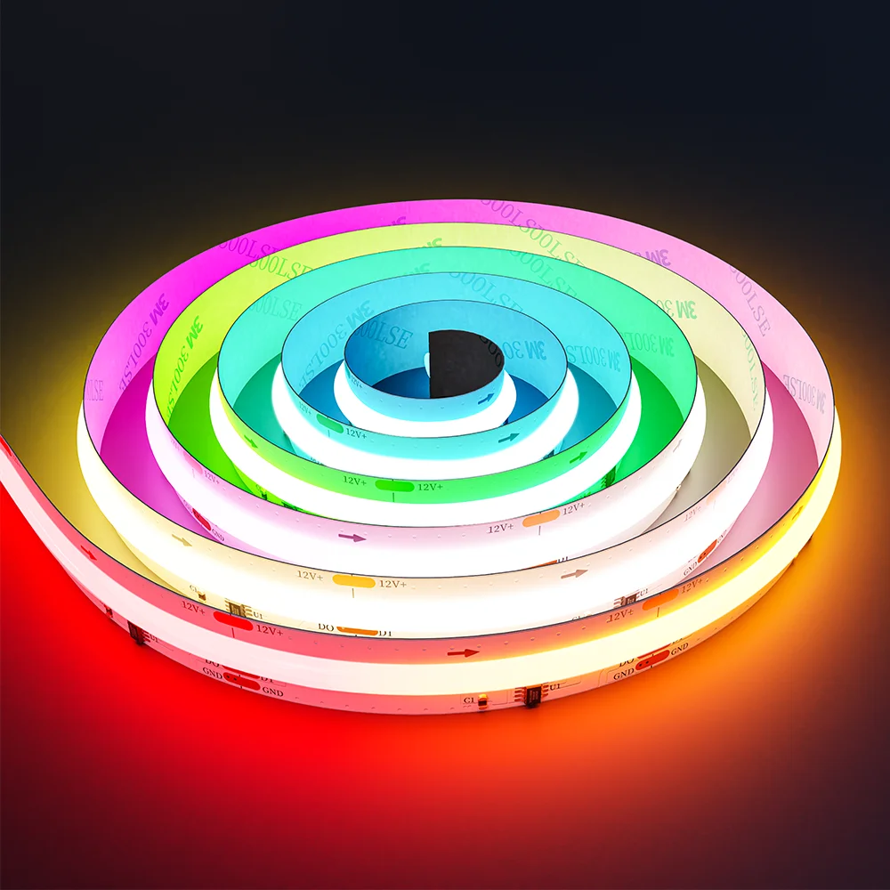 Tira de luces LED COB WS2811 FOB, cinta de luces COB Flexible de alta ...