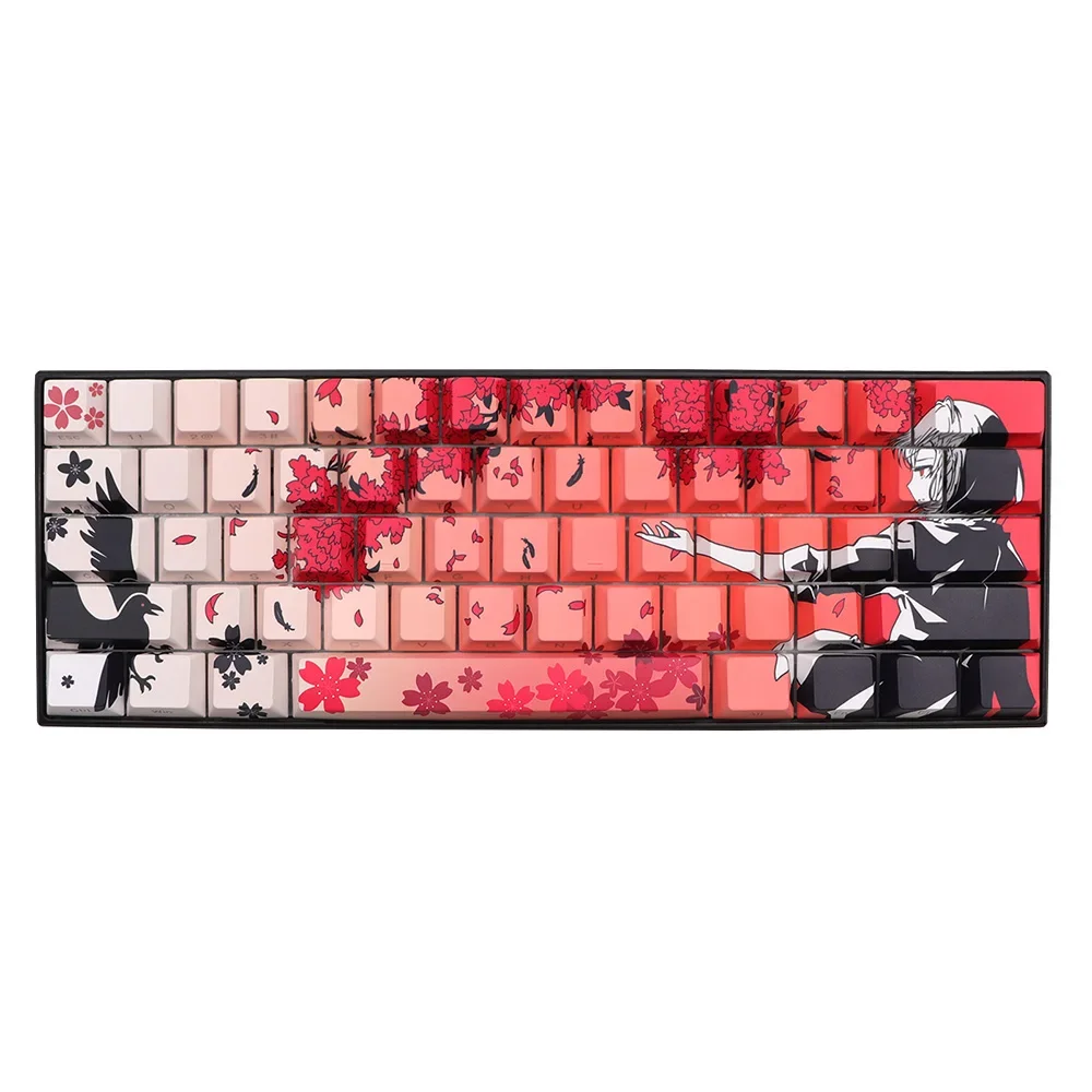 136-Key-Raven-Sakura-PBT-Double-Shot-Side-Print-Shine-Backlit-keycaps ...