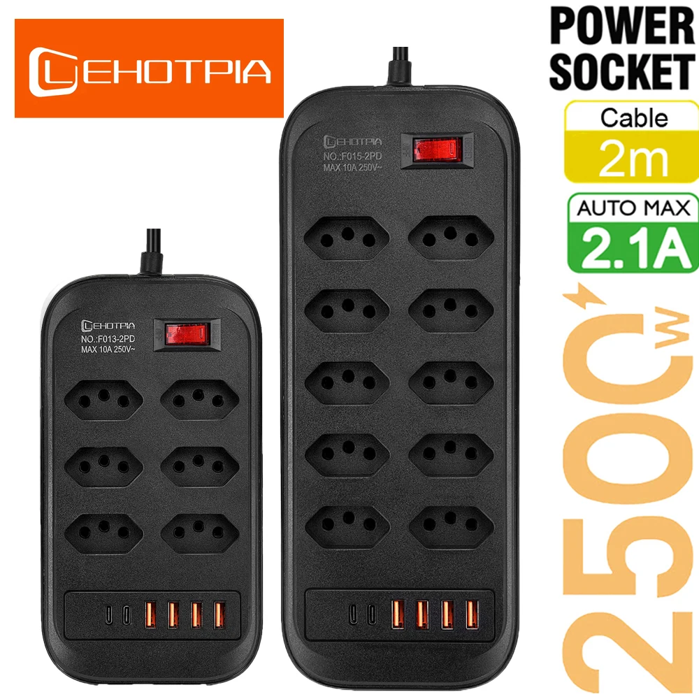 Multitap-Power-Strip-com-USB-Tipo-C-Plug-Brasil-Tomadas-AC-Filtro-de ...