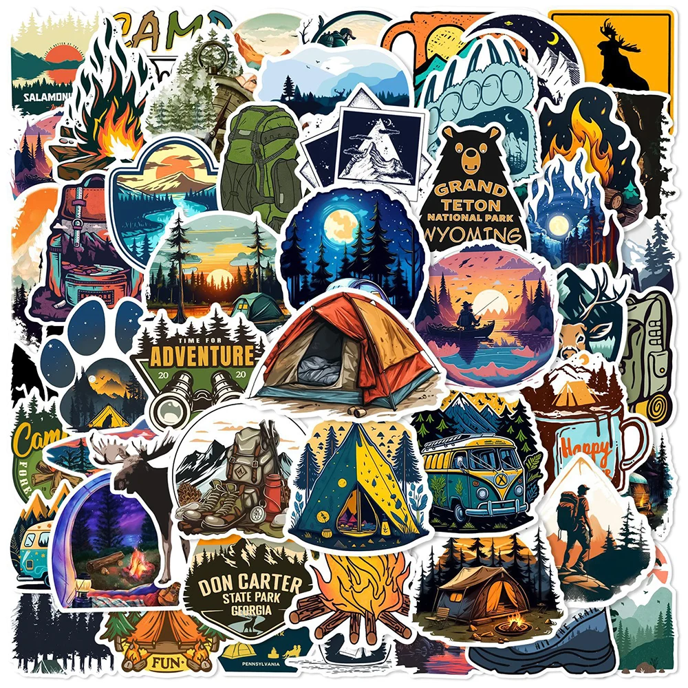 10-30-50pcs-Outdoor-Travel-Scenery-Stickers-Forest-Camping-Hiking ...