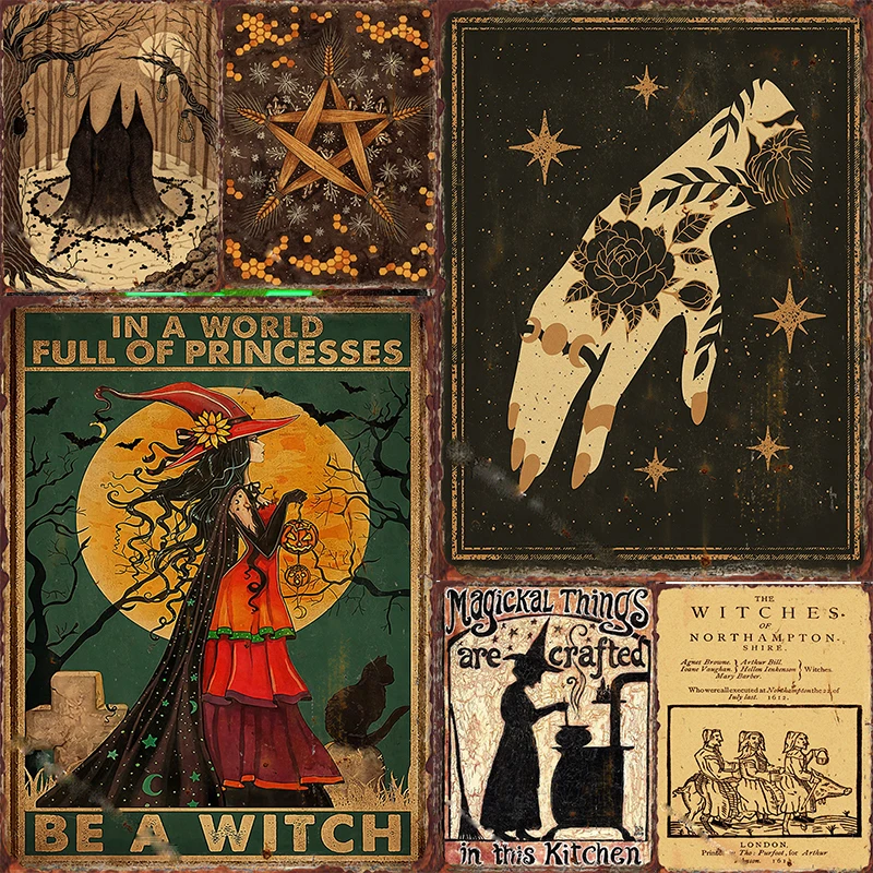 Halloween-Witch-Rectangle-Metal-Signs-for-Pub-Home-Bedroom-Tin-Sign ...