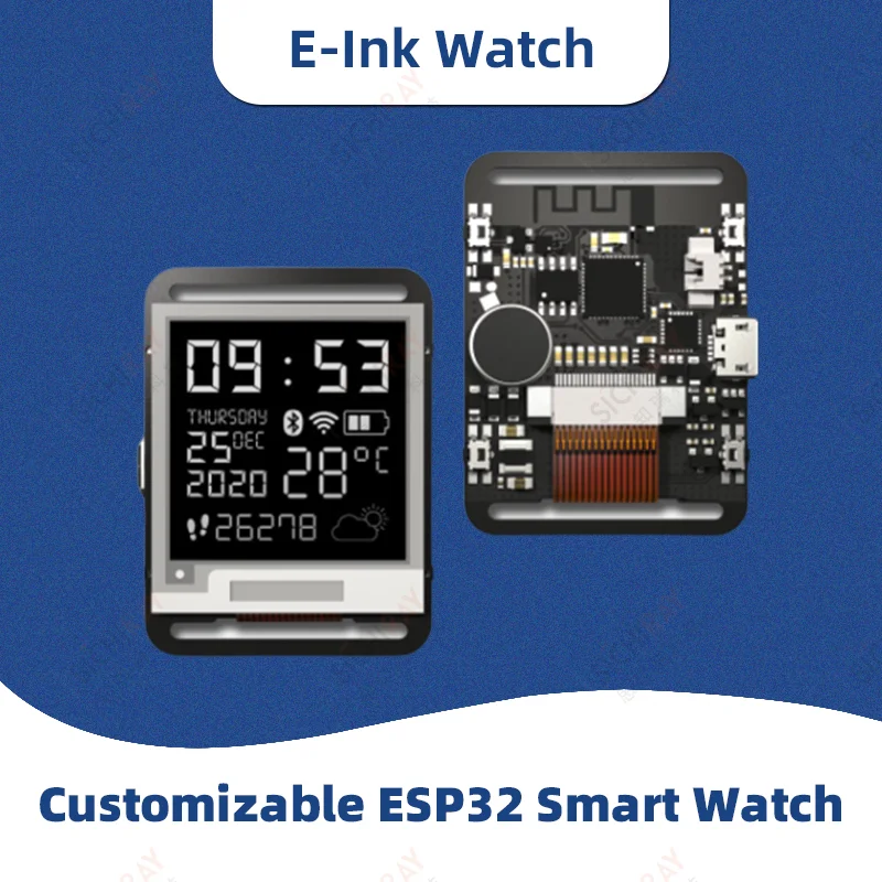 Esp32 Smart Watch E-ink Display Adjustable Diy Dial 3d Printer Cases ...