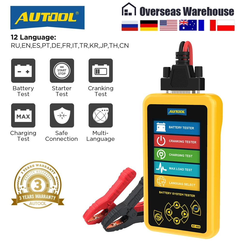 AUTOOL-BT460-Colorful-Display-12V-24V-Car-Battery-Tester-Analyzer-for ...