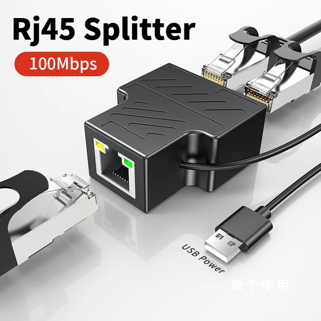 Unnlink Rj45 Splitter 1 to 2 Gigabit Ethernet Adapter Internet Network ...