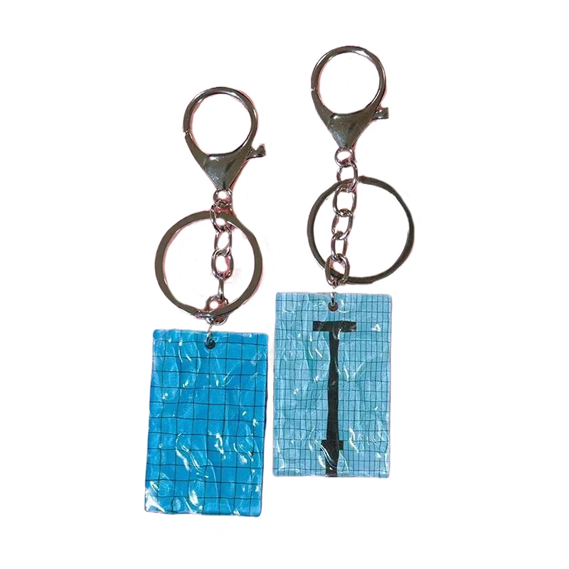 Creative-Swimming-Pool-Keychain-Wavy-Keychain-Decorations-Car-Key-Ring ...