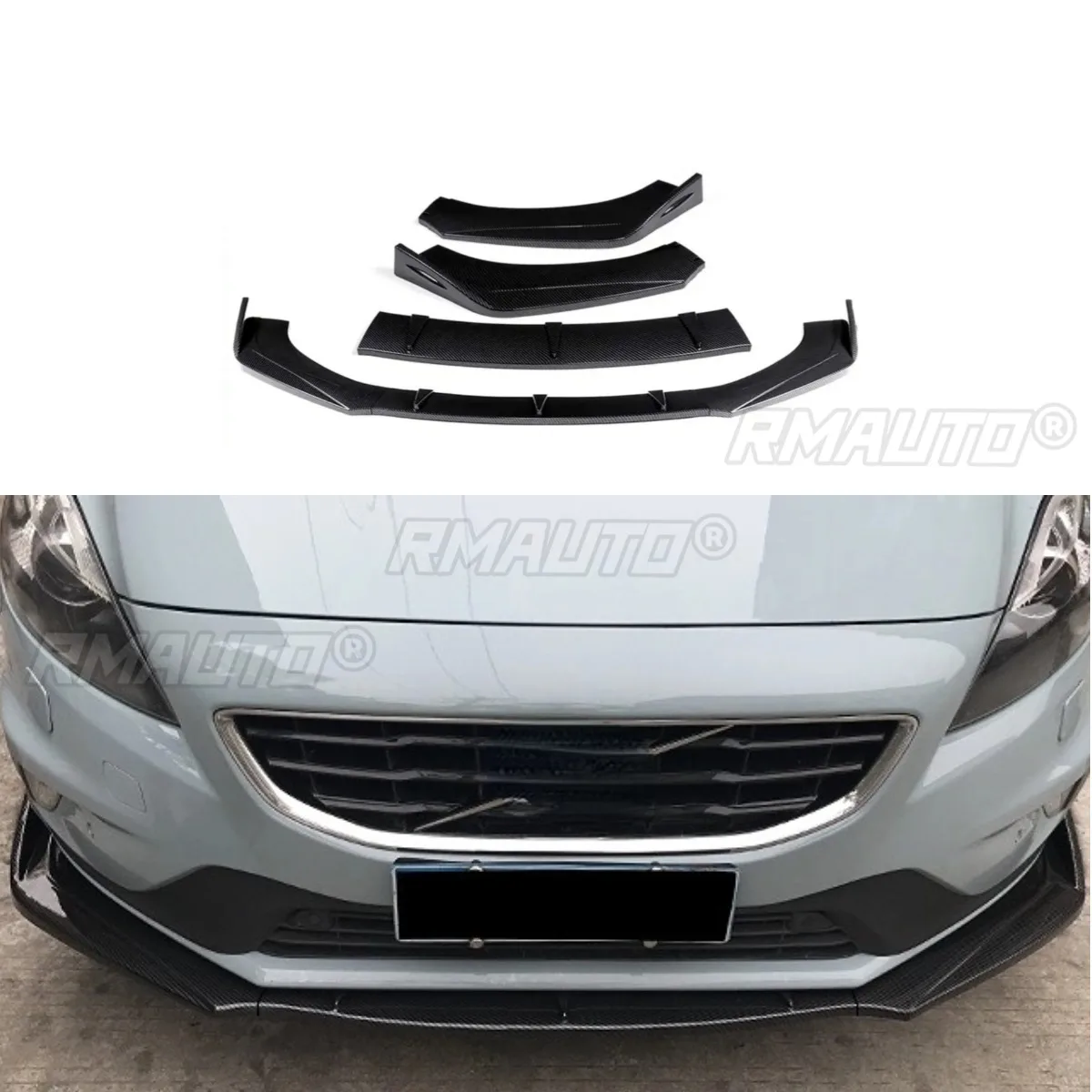 For Volvo V40 Car Front Bumper Lip Splitter Diffuser Spoiler For Volvo ...