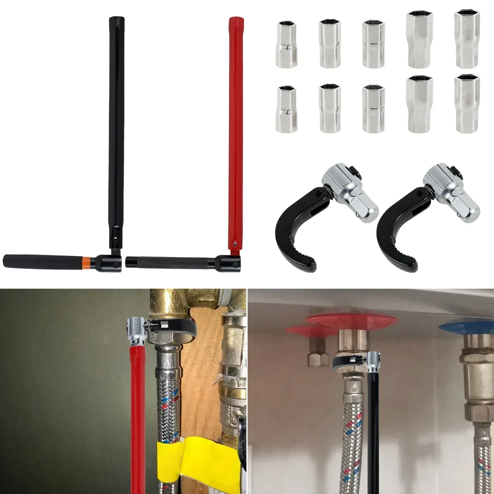 Faucet-Wrench-Carbon-Steel-Plumber-Socket-Wrench-with-5-Sockets-and-1 ...