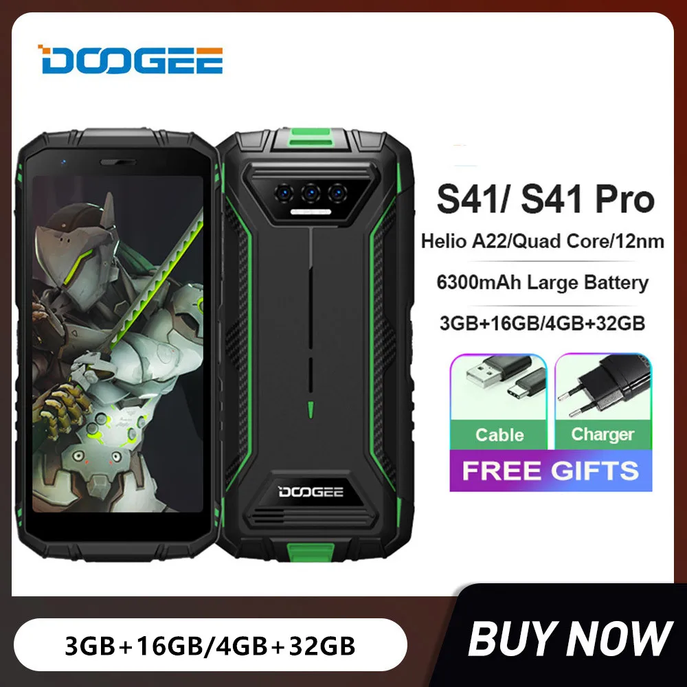DOOGEE S41/S41 Pro Android 12 4G Rugged Smartphones 5.5Inch HD 13MP AI ...