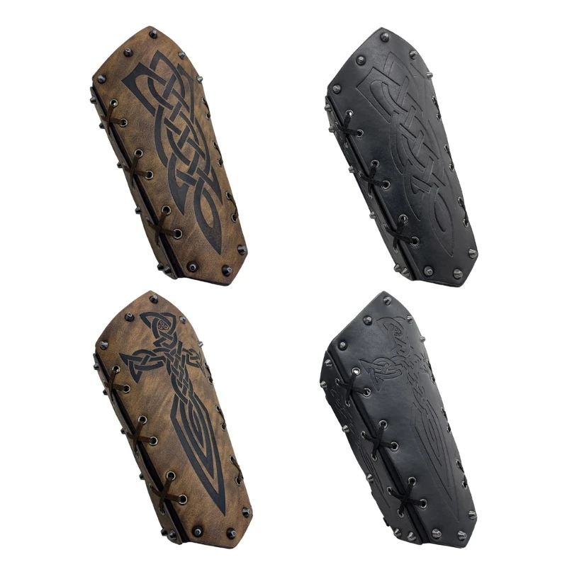 Medieval-Embossed-Arm-Bracers-PU-Leather-Knight-Arm-Gauntlets-Bracer ...