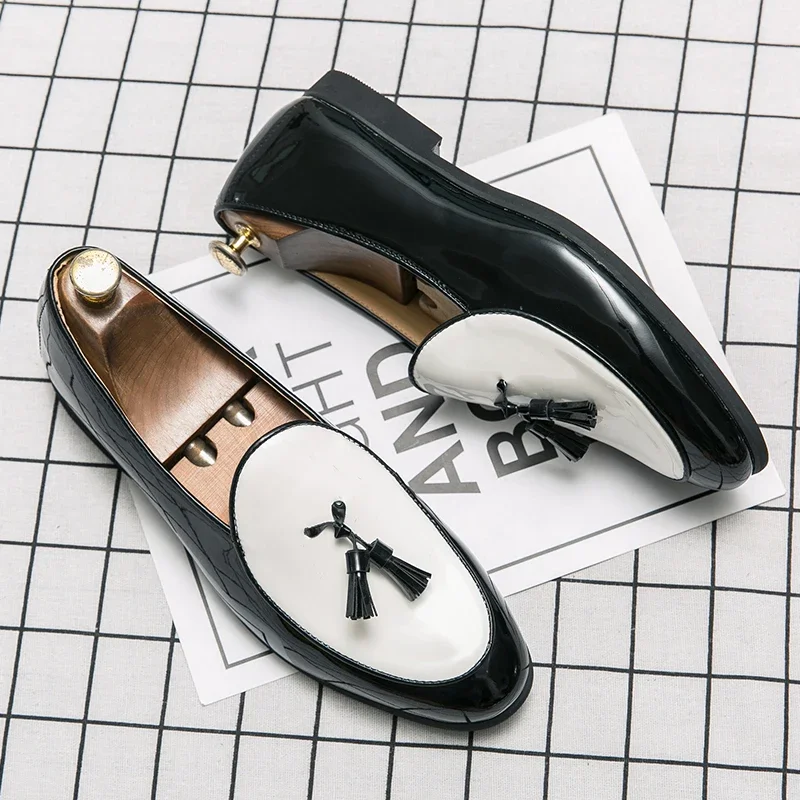 LUXURY-ITALIAN-LOAFERS-MEN-DRESS-SHOES-FASHION-HAND-MADE-SLIP-ON-TASSEL ...