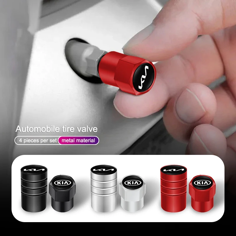 4Pcs Aluminum Alloy Car Wheel Tire Valve Caps Stem Cover For KIA K5 K9 ...