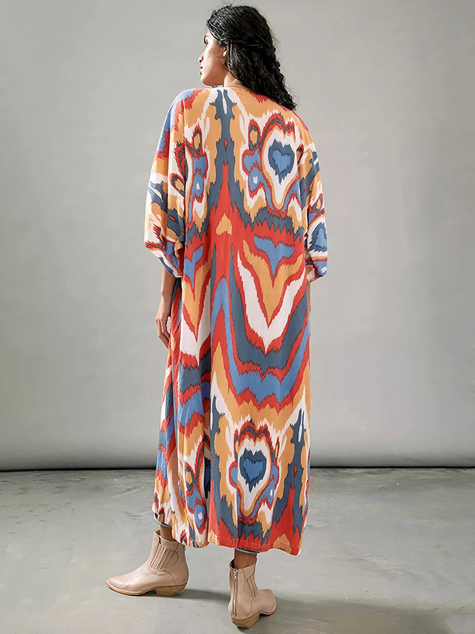 New Print Swimsuit Cover Up Cardigan Kimono Pareo Kaftan Boho Clothing ...