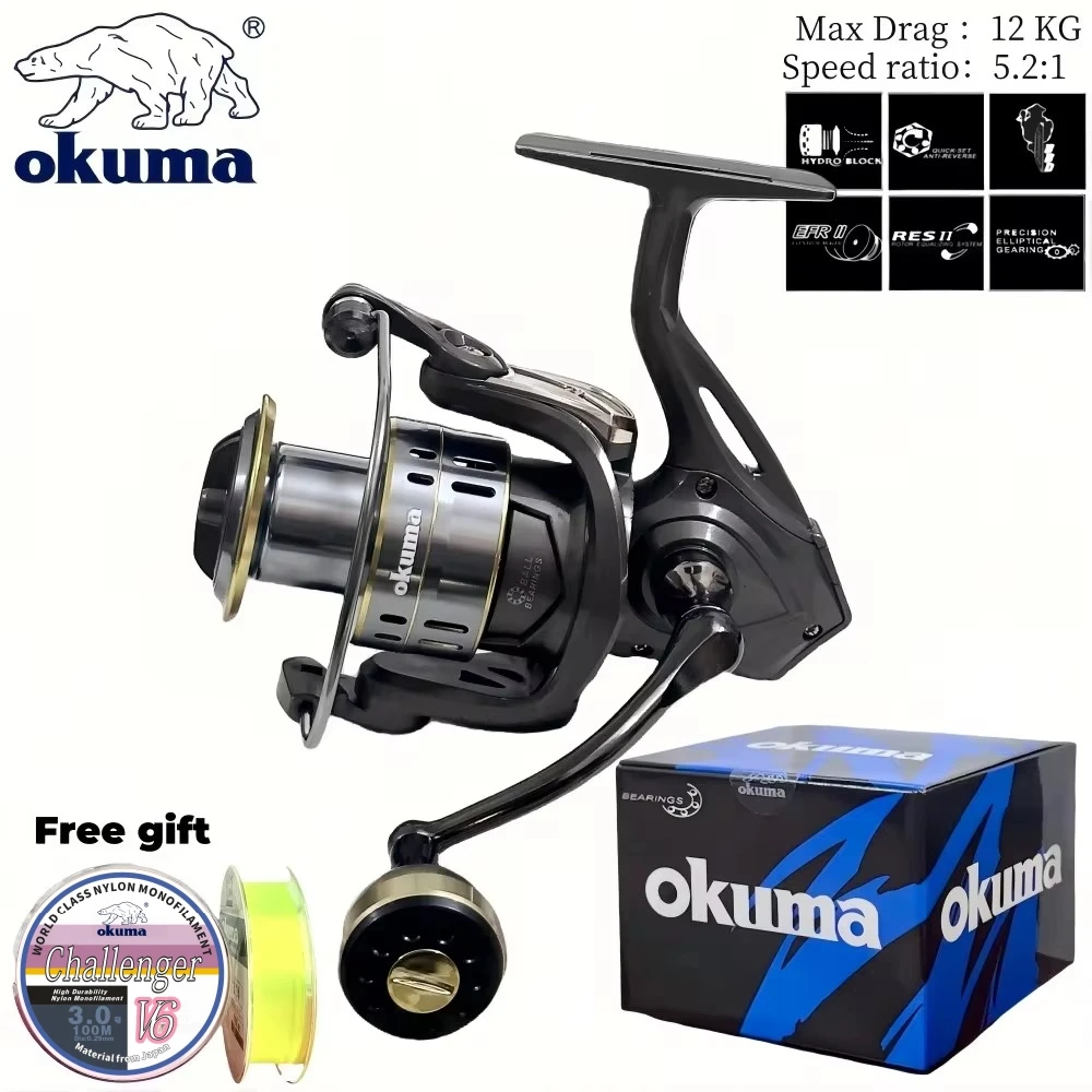 OKUMA-Spinning-reel-Fishing-Reel-Ultralight-Metal-Spool-Lightweight ...