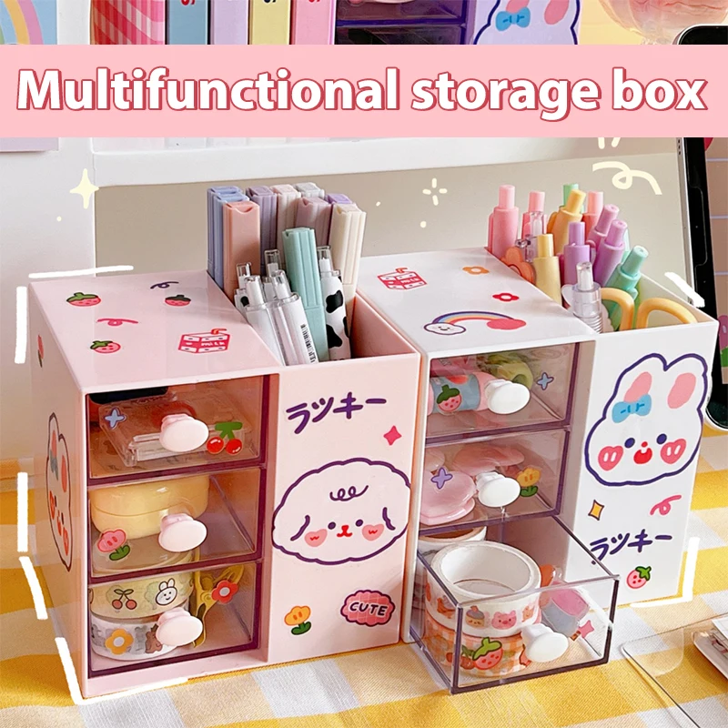 5-Grid-Desk-Organizer-for-Pens-Storage-Brush-Stand-Pencil-Holder-School ...