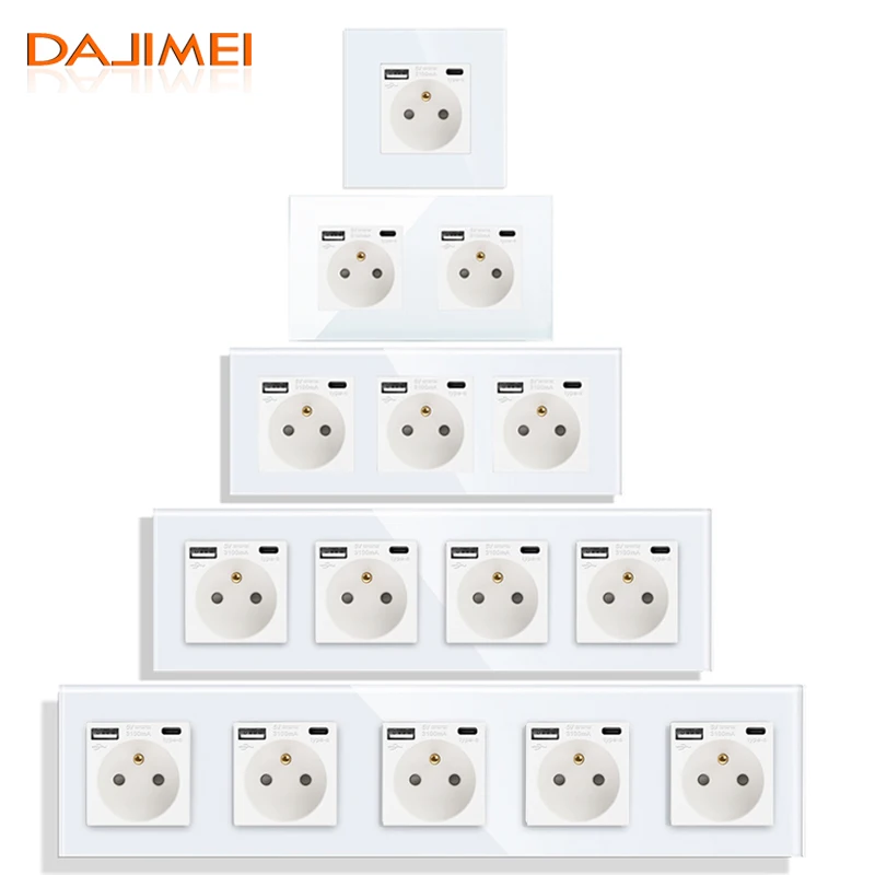 DAJIMEI Poland French Sockets Power Single Socket Crystal 16A USB ...