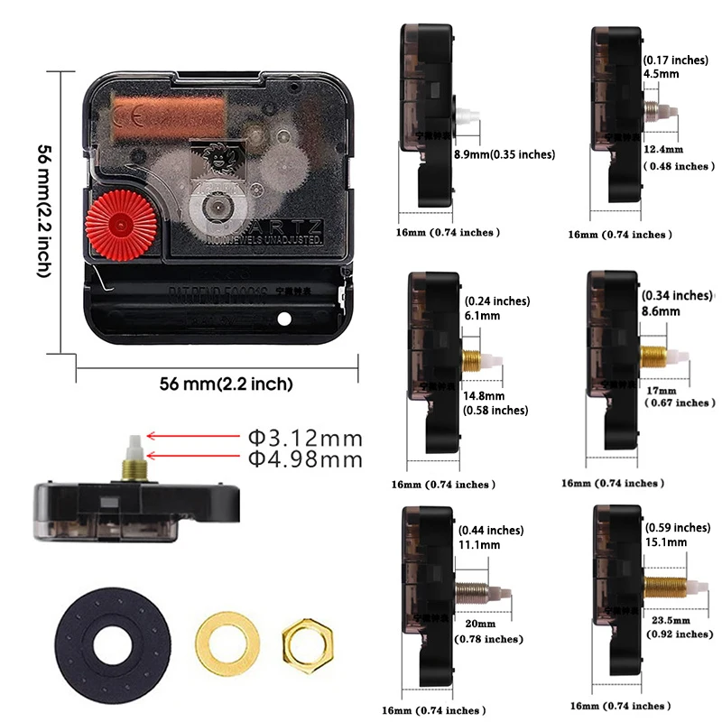 Young-Town-Wall-Clocks-Movement-12888-Sun-Silent-Sweep-Second-Mechanism ...