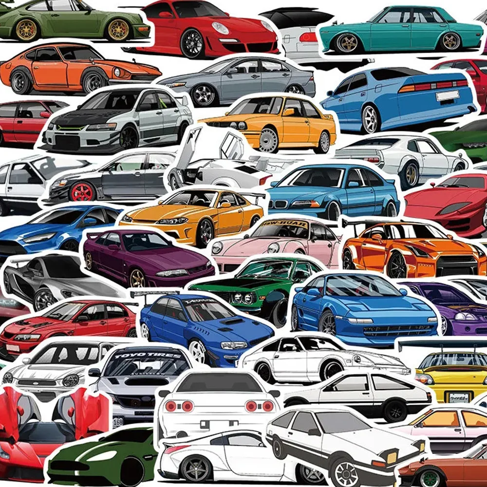 10-30-50-100PCS-Cool-JDM-Retrofit-Racing-Car-Cartoon-Stickers-Decals ...