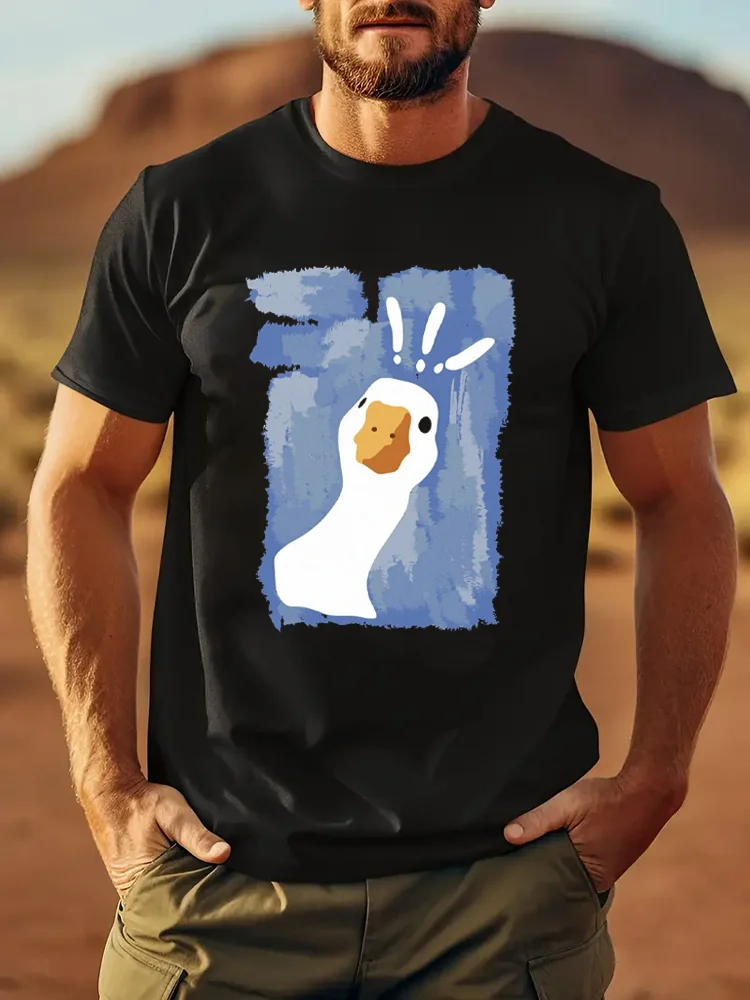 Homme-Summer-New-T-shirt-Big-Goose-Printing-Male-Black-White-T-Shirt ...
