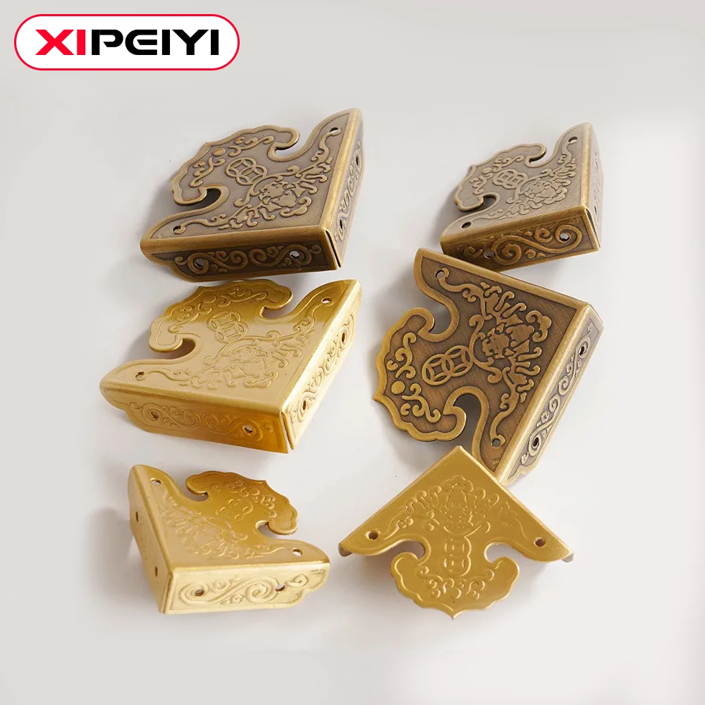 XIPEIYI Antique Copper Corner Bracket Protector Brass Bronze Carved ...