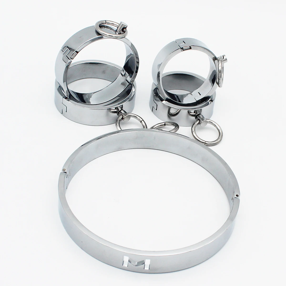 Heavy Metal Slave Bdsm Bondage Lockable Torture Wrist Handcuffs Ankle Cuffs Neck Collar Fetish ...