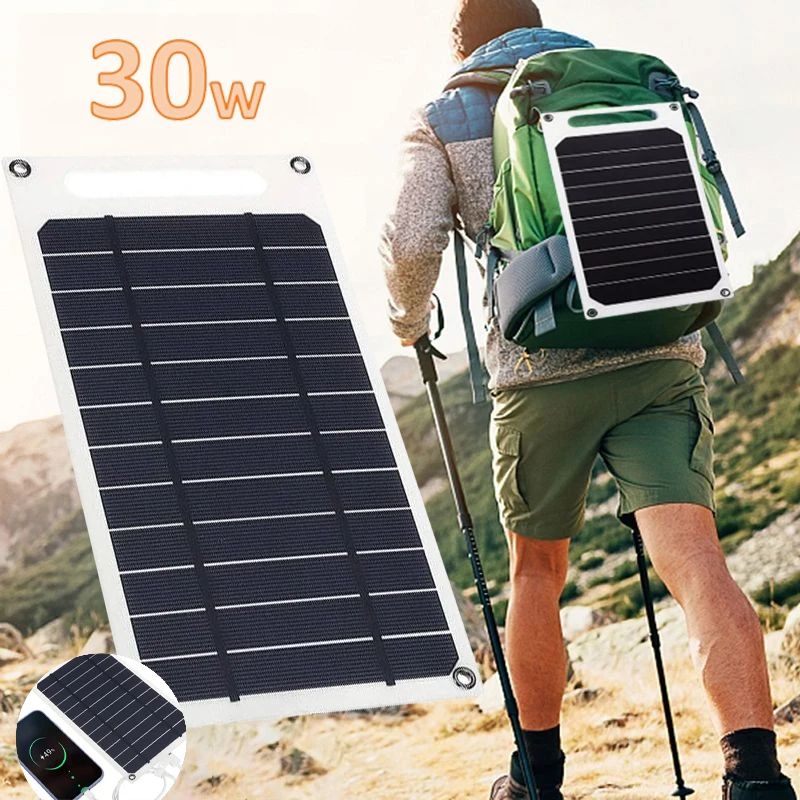 Panel-Solar-de-30W-con-USB-bater-a-port-til-impermeable-para-exteriores ...