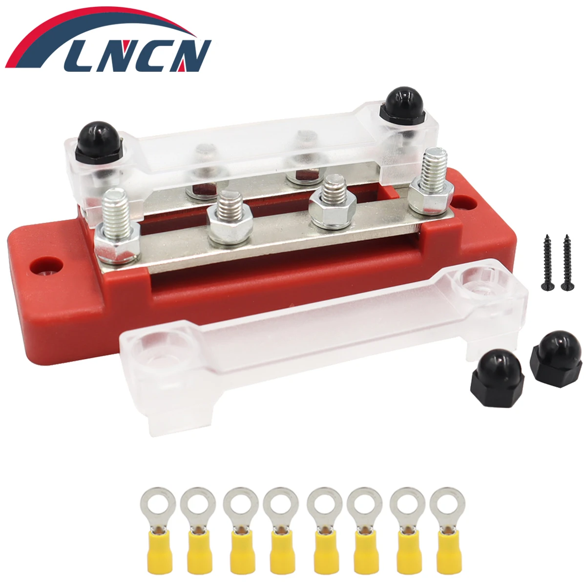 Battery Bus Bar Terminal Block 12V Marine 8 x 1/4" (M6) Power ...