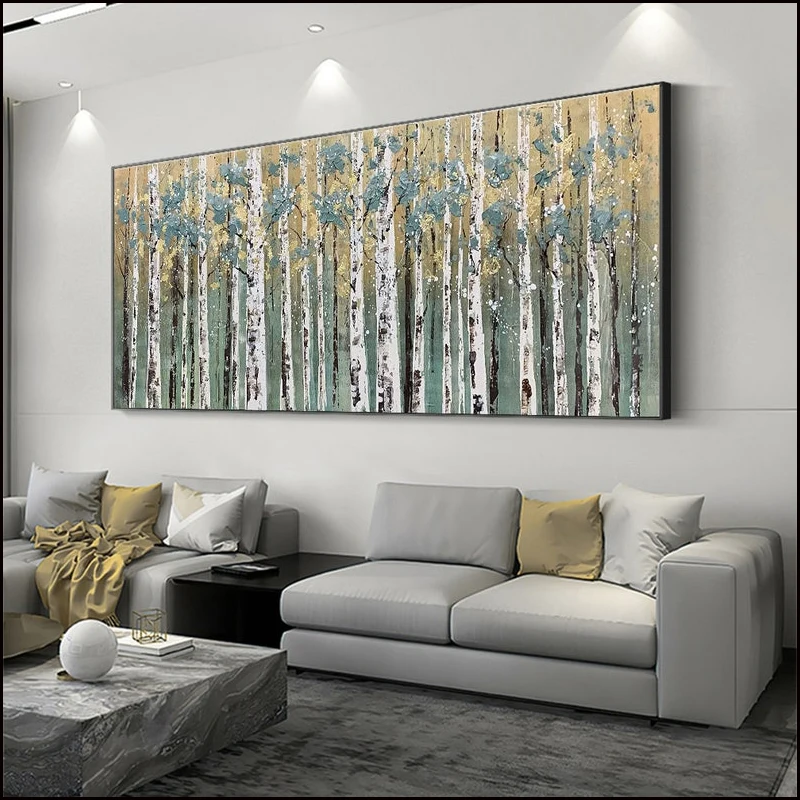 Abstract Birch Tree Paintings