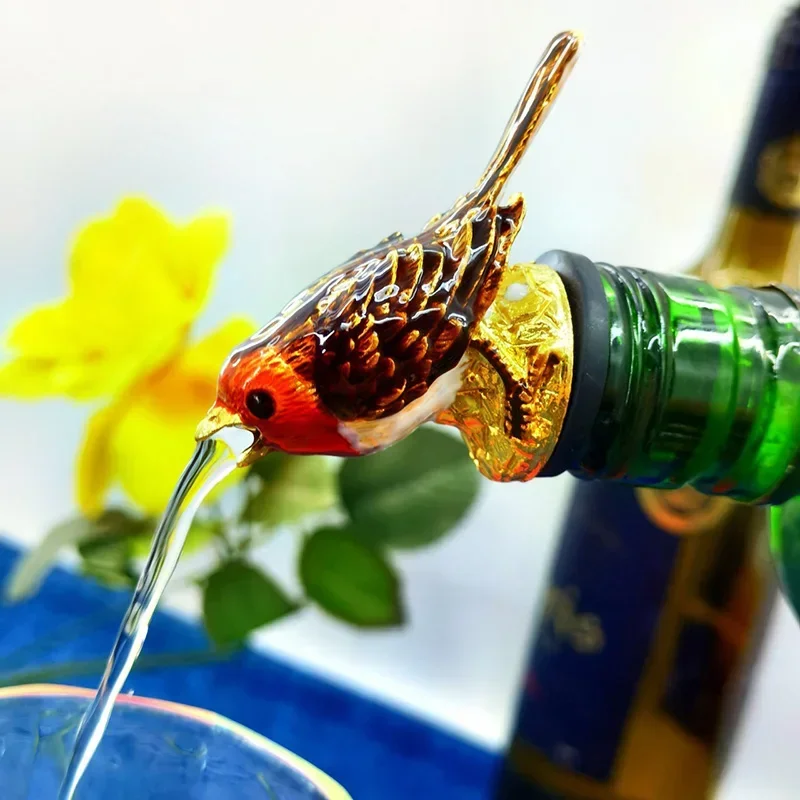 NEW-Stainless-Steel-Enamel-Bird-Shape-Wine-Pourer-Spout-Bird-Bottle ...