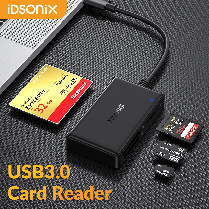 iDsonix-Card-Reader-4-in-1-USB-3-0-Card-Reader-5Gbps-Transfer-Speed ...