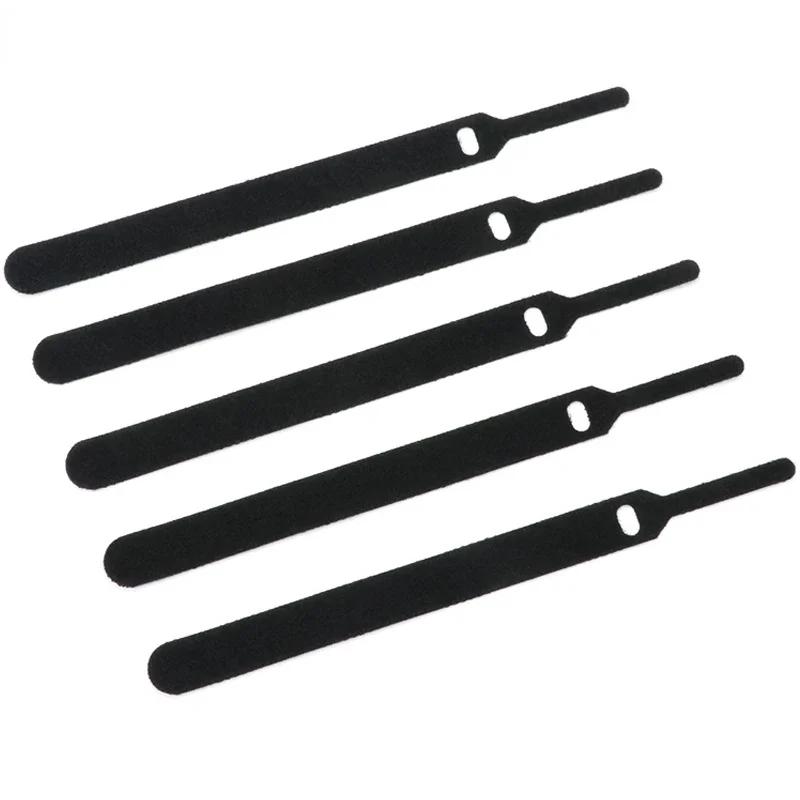 Wire Organizer Releasable Cable Ties Black 12x15/20/30cm Nylon Hook ...