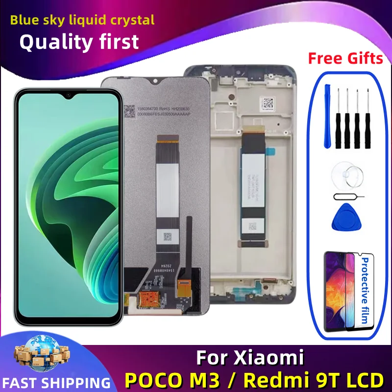 6.53 "original Para Xiaomi Poco M3 Display Lcd Tela De Toque Digitador Assembléia Para Redmi 9t ...