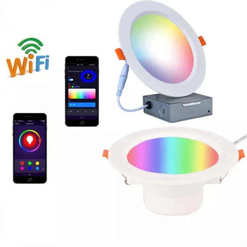 RGB-Smart-LED-Downlights-WIFI-LED-Downlight-Adjustable-9W-or-12W-APP ...