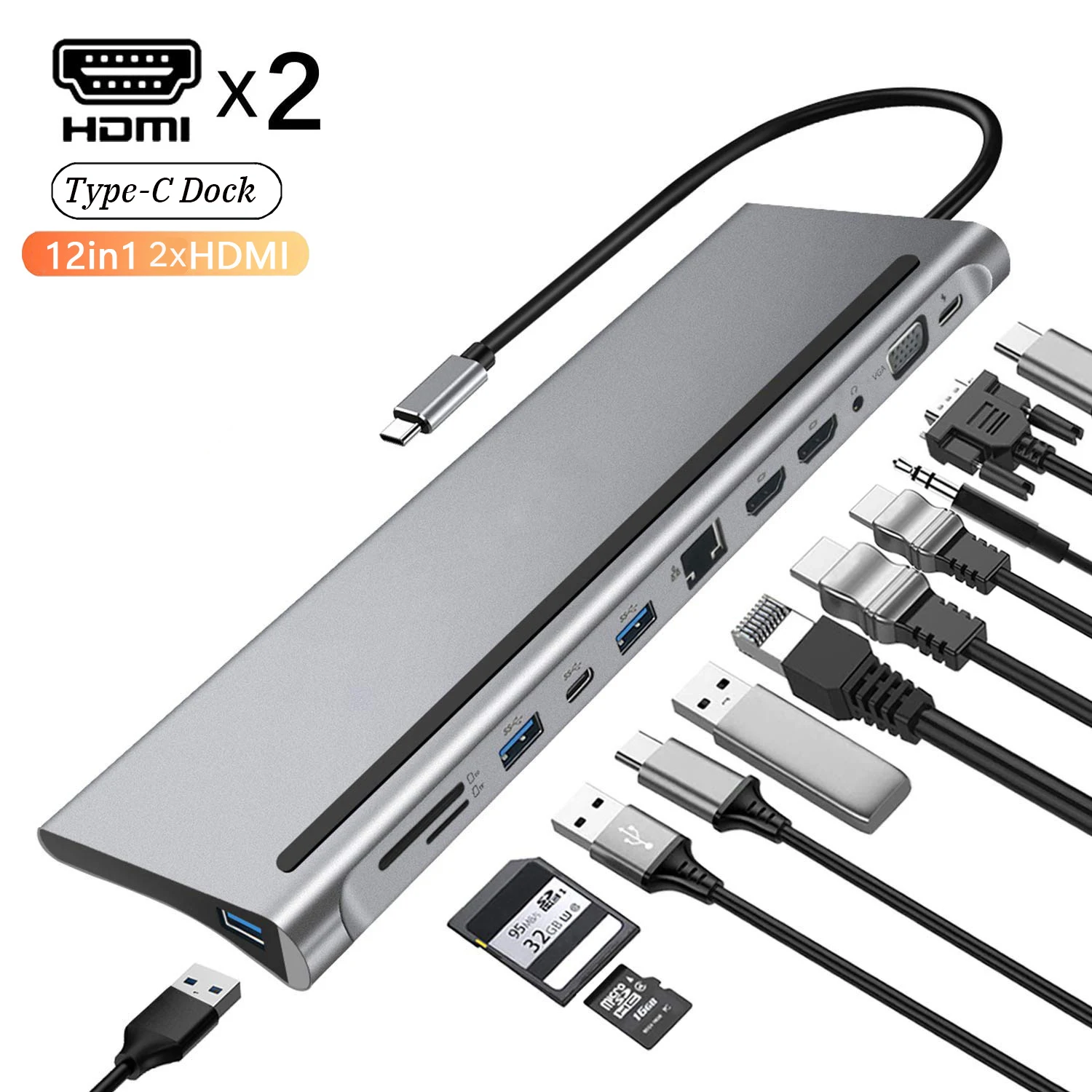 12-in-1-USB-Multi-hub-Docking-Station-Type-C-Multi-Hub-Extension-A-HDMI ...
